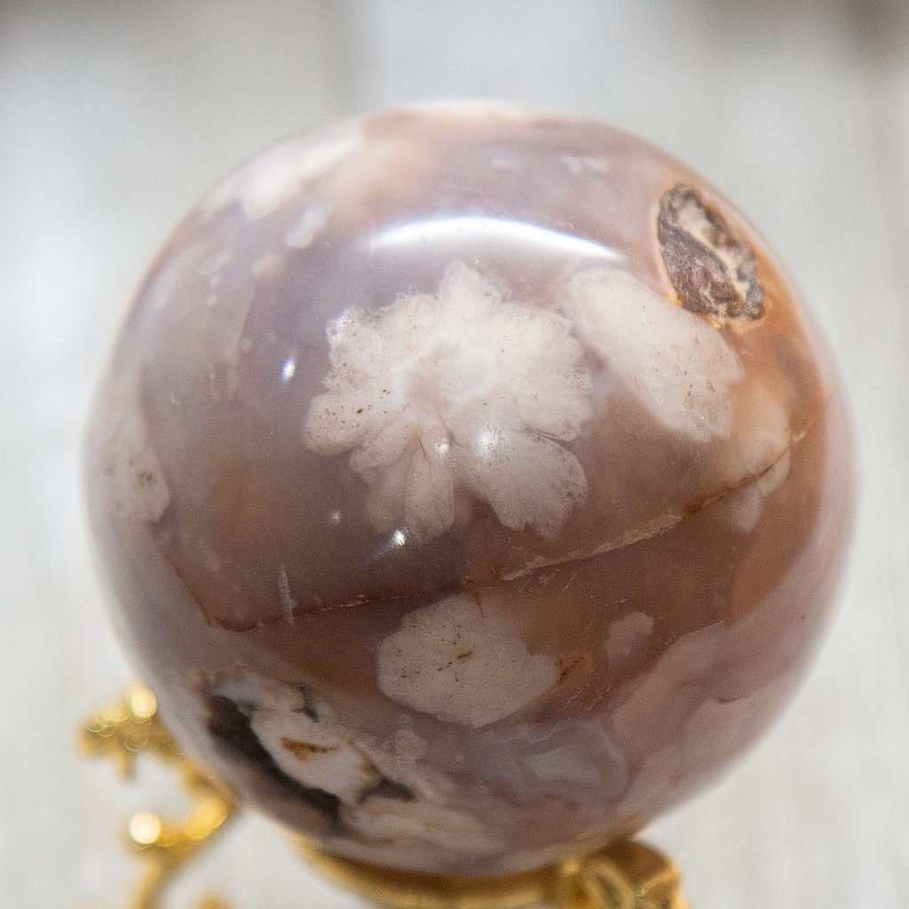 Cherry Blossom Flower Agate Sphere 255g 57mm - Divine Schorl Crystals ...